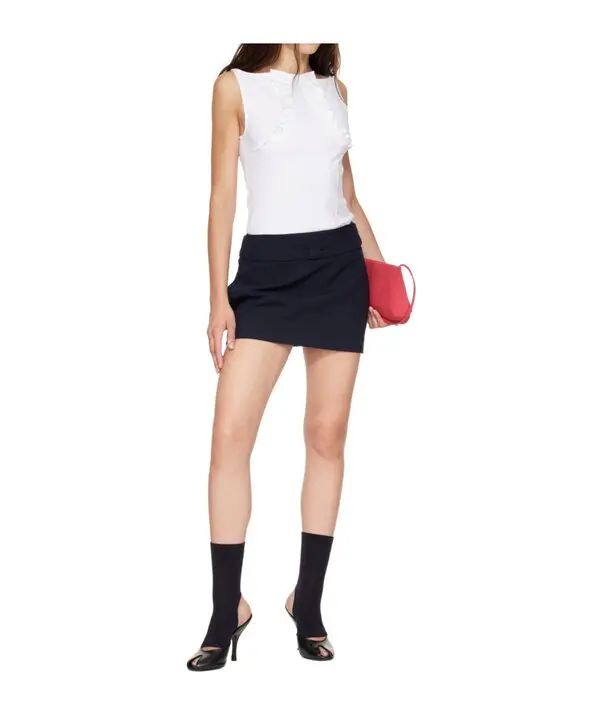 SHUSHU/TONG Bow-detailed Wool-ponte Mini Skirt