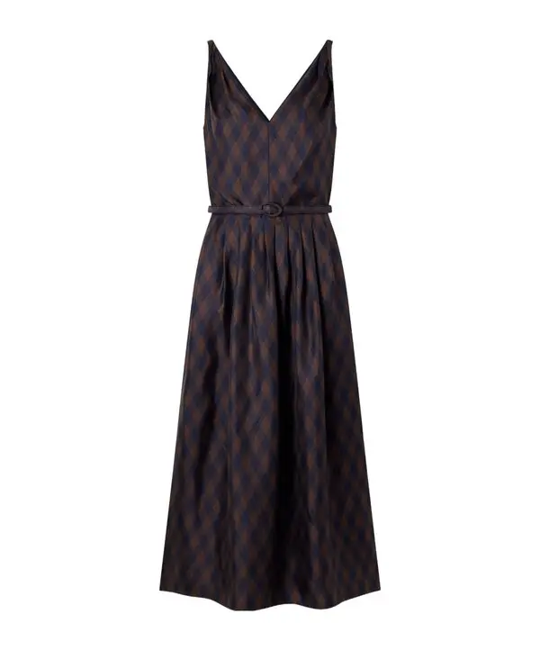 Oscar De La Renta Silk-twill Midi Dress - Black