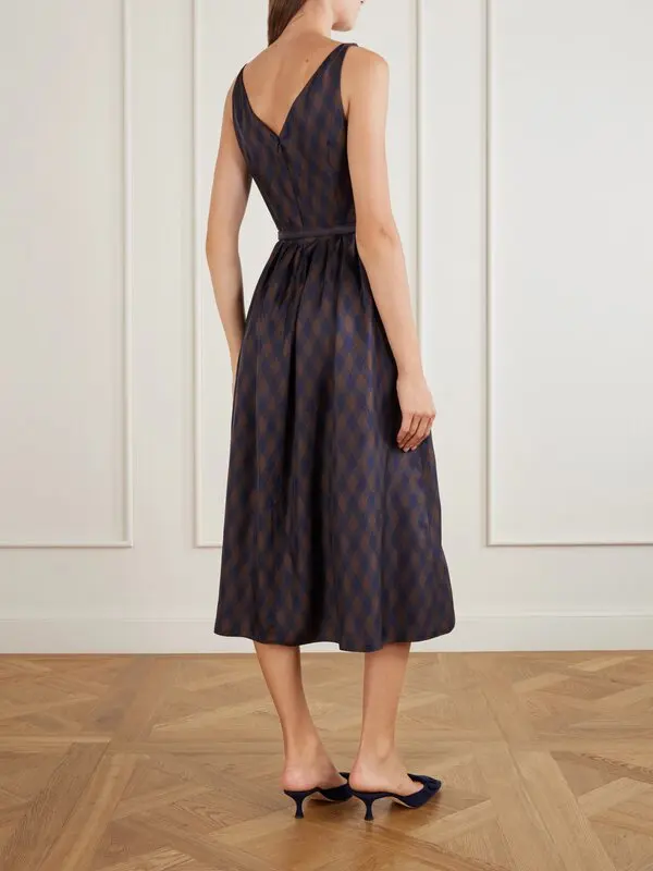 Oscar De La Renta Silk-twill Midi Dress