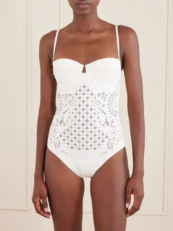 Zimmermann Indra Embroidered Swimsuit