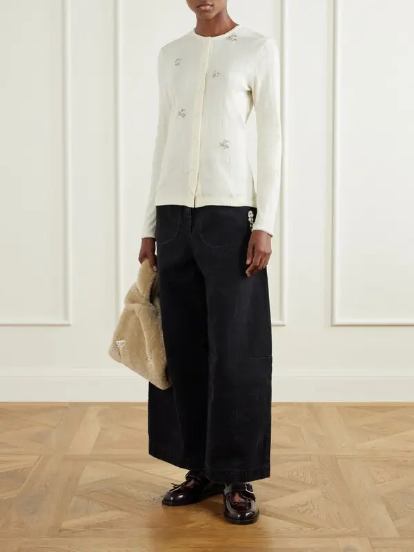 Simone Rocha Embellished Cotton Cardigan
