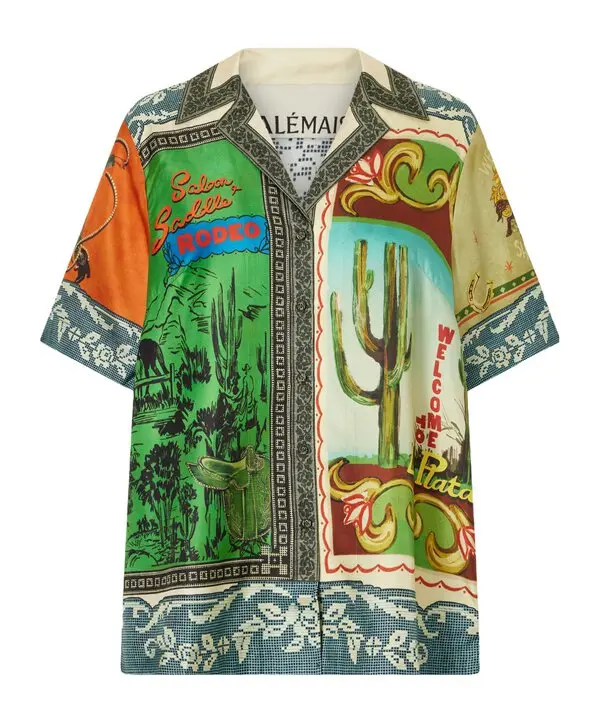 ALEMAIS Printed Silk-twill Shirt