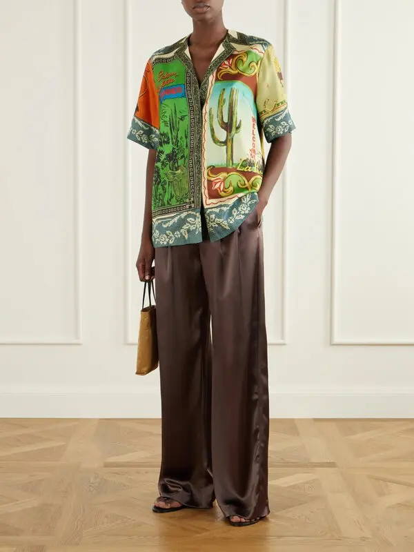 ALEMAIS Printed Silk-twill Shirt