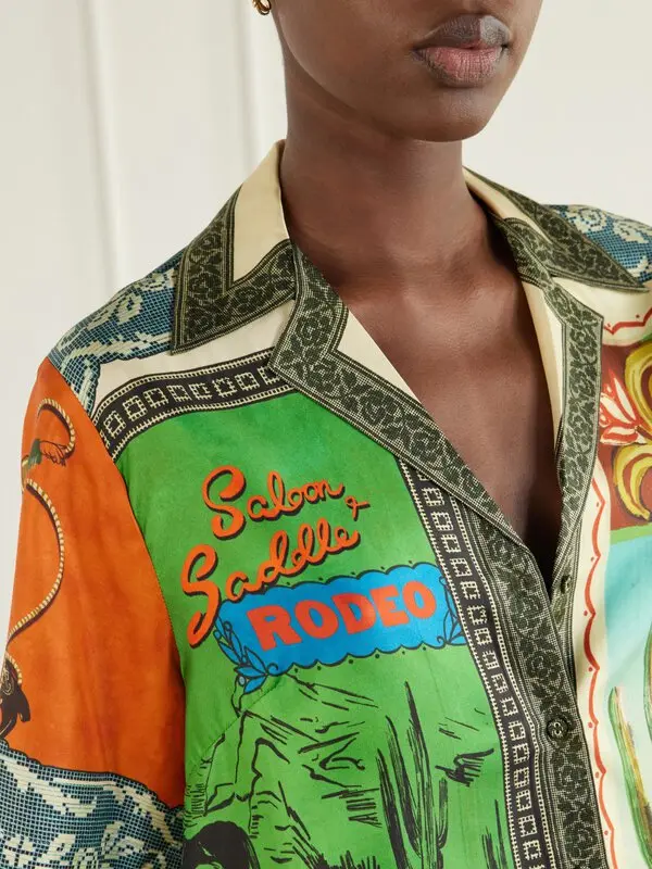 ALEMAIS Printed Silk-twill Shirt