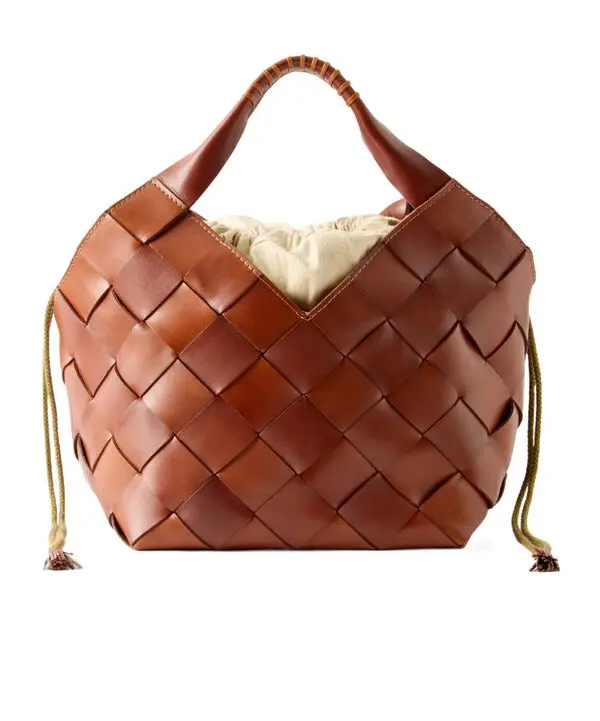 Dragon Diffusion Woven Leather Tote - Brown