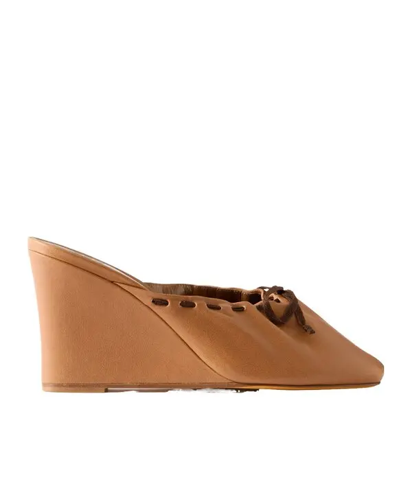 MARYAM NASSIR ZADEH Ballet Leather Wedge Mules - No