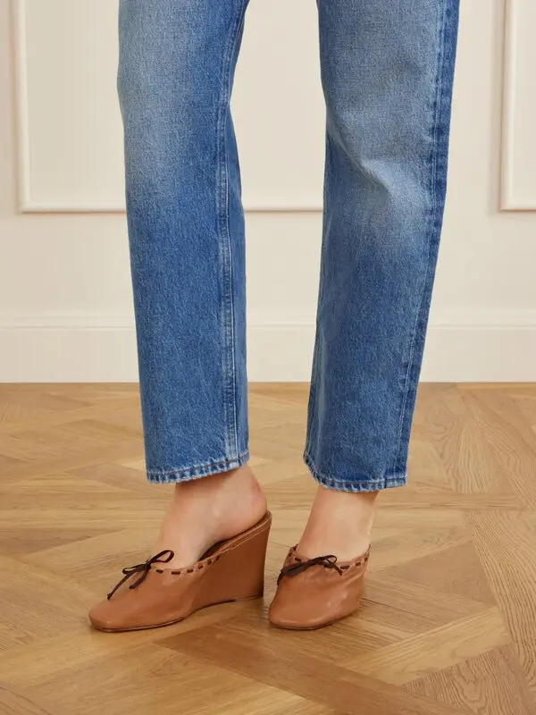 MARYAM NASSIR ZADEH Ballet Leather Wedge Mules