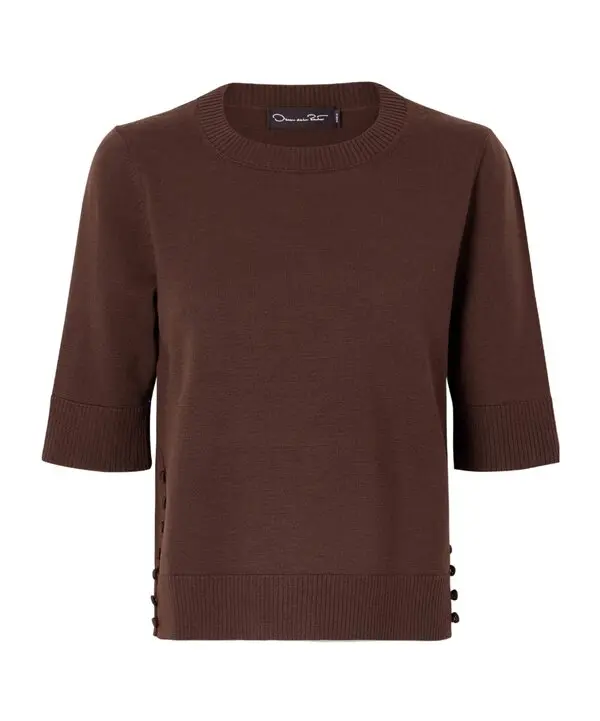 Oscar De La Renta Button-detailed Wool Sweater