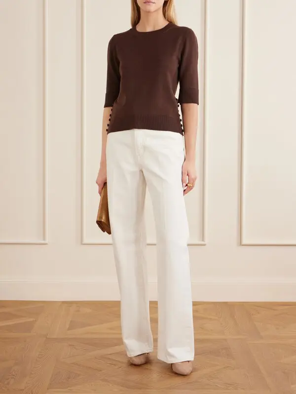 Oscar De La Renta Button-detailed Wool Sweater