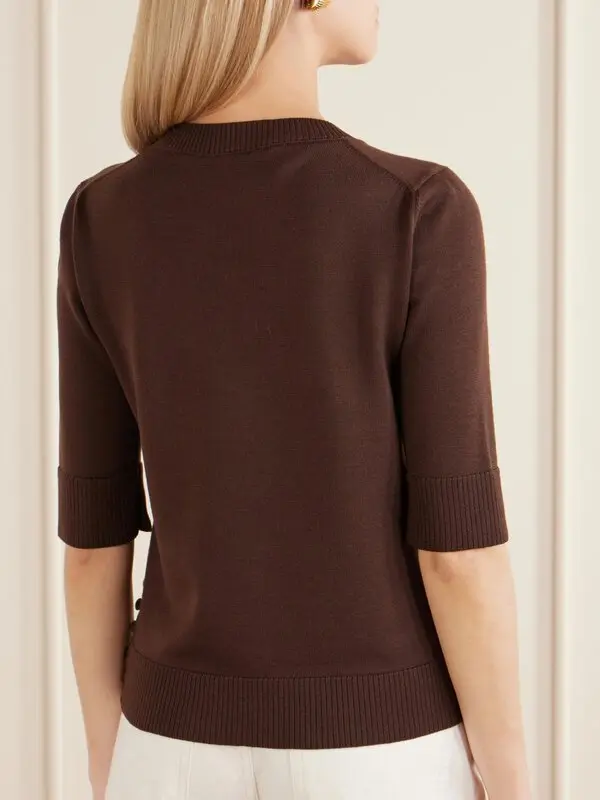 Oscar De La Renta Button-detailed Wool Sweater