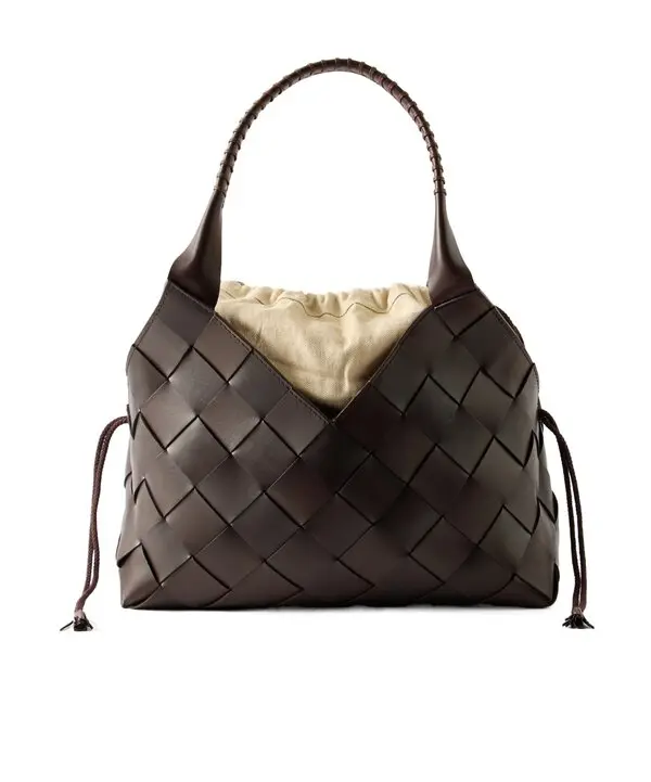 Dragon Diffusion Woven Leather Shoulder Bag