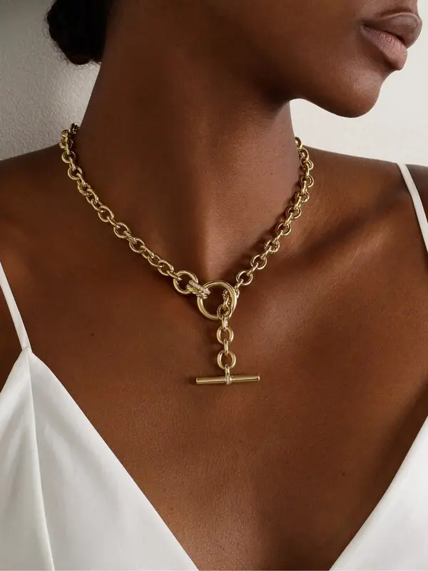 David Yurman Dy Mercer? 18-karat Gold Diamond Necklace