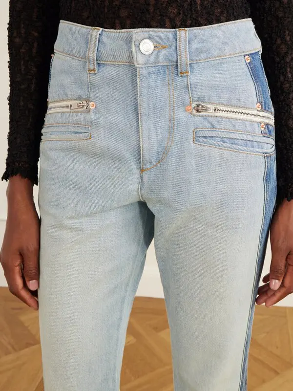 Isabel Marant Étoile Cropped Mid-rise Straight-leg Jeans