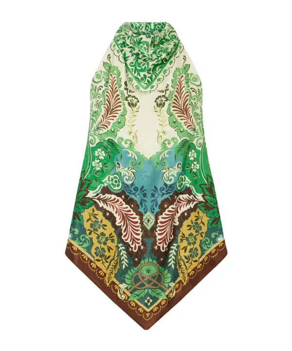 ALEMAIS Floral-jacquard Satin Top