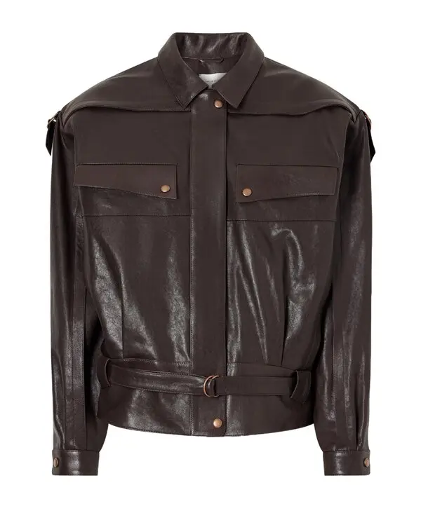 Magda Butrym Belted Leather Jacket