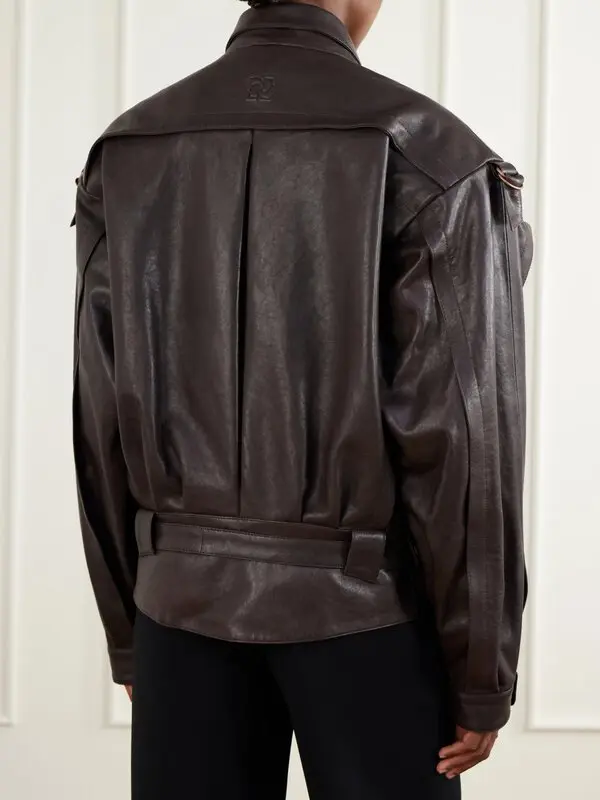 Magda Butrym Belted Leather Jacket