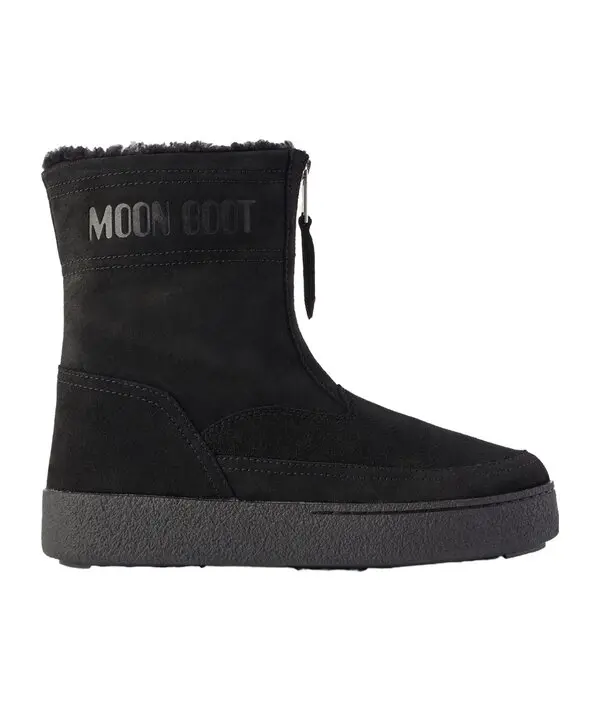 Moon Boot Suede And Shearling Ankle Boots