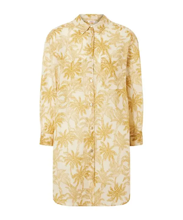 ERES Exotic Print Cotton Chiffon Shirt Dress