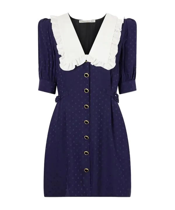 Alessandra Rich Ruffled Silk-jacquard Mini Dress