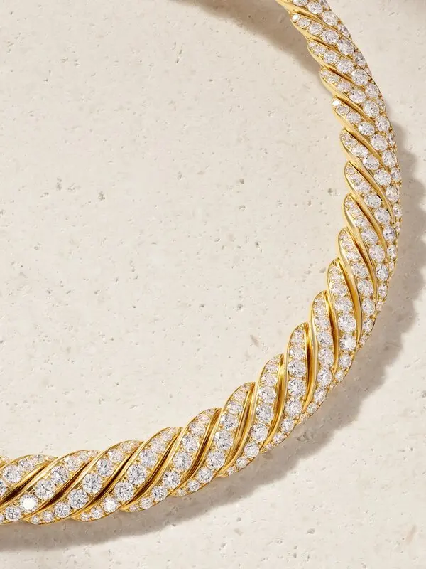 David Yurman Sculpted Cable 18-karat Gold Diamond Necklace