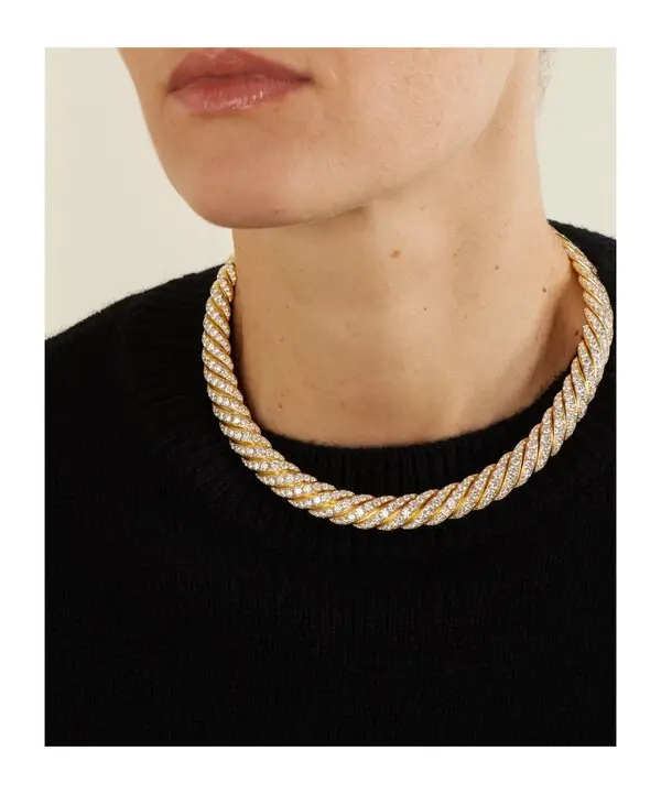 David Yurman Sculpted Cable 18-karat Gold Diamond Necklace