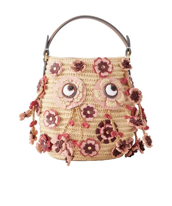 ANYA HINDMARCH Embellished Raffia Mini Bag - No