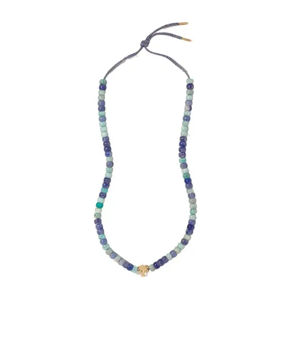 Carolina Bucci Forte Beads Palma 18-karat Gold, Amazonite And Blue Agate Necklace - No