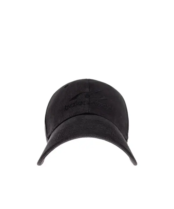 Balenciaga Embroidered Logo Baseball Hat - Black