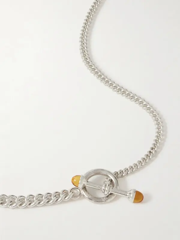 LOREN STEWART Scout Barbell Sterling Silver Citrine Necklace