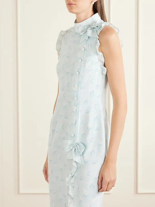 Alessandra Rich Printed Silk Midi Dress