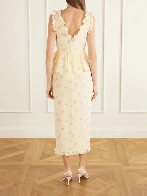Alessandra Rich Floral-print Silk Midi Dress