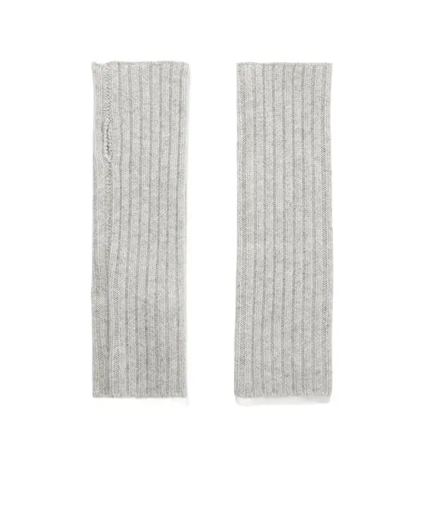 YVES SALOMON Ribbed Cashmere Fingerless Mittens