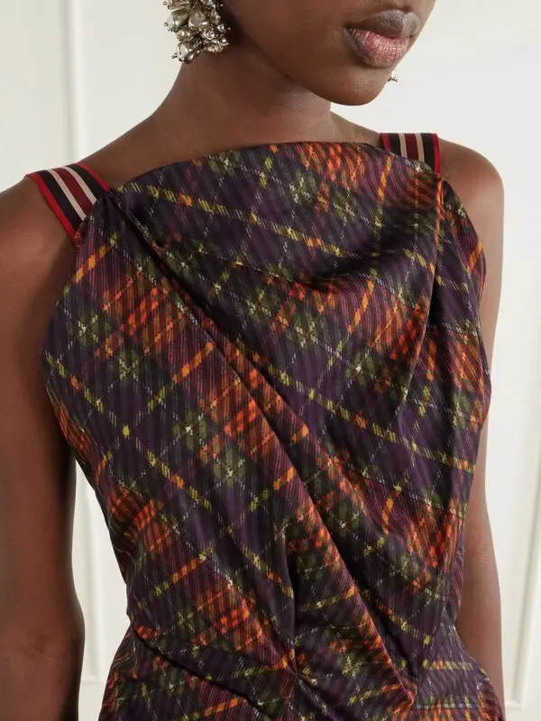 Dries Van Noten Draped Gingham Dress