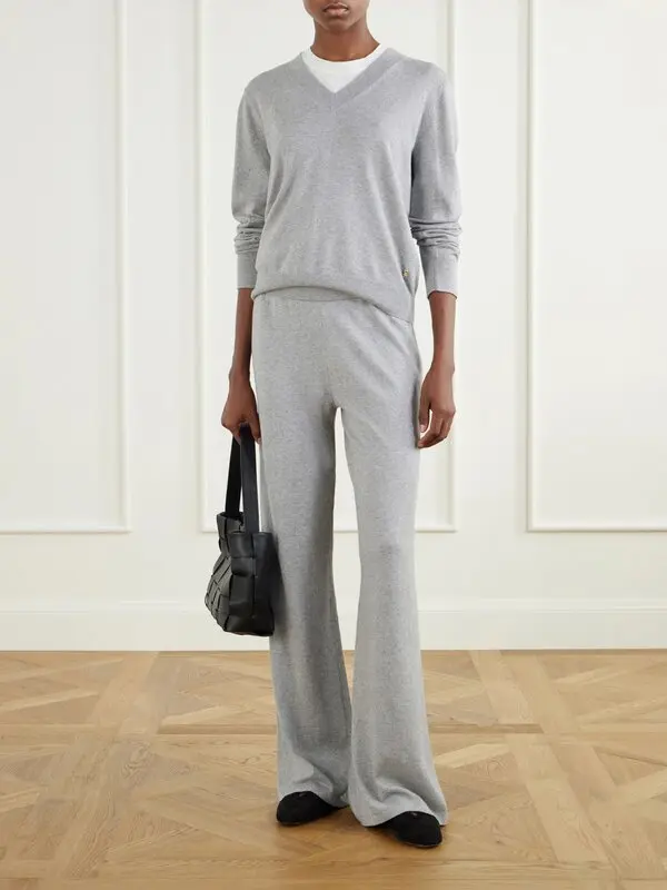 Eterne Cotton And Cashmere-blend Wide-leg Pants