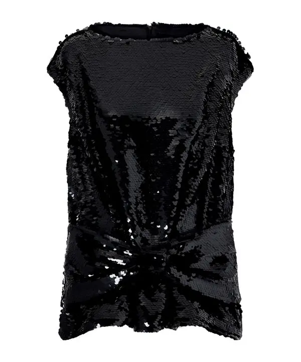 Simone Rocha Boxy Sequin-embellished Peplum Blouse