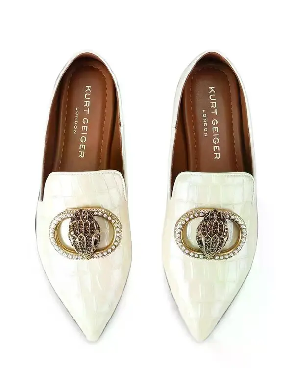 Kurt Geiger 225 Chelsea Crocodile-effect Pointed-toe Loafers