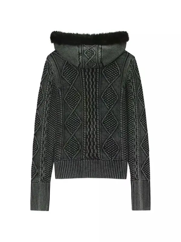 Izzue Cable-knit Hooded Cardigan