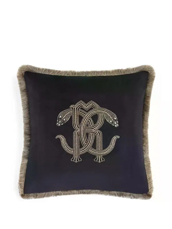 Roberto Cavalli Embellished Fringed Cushion