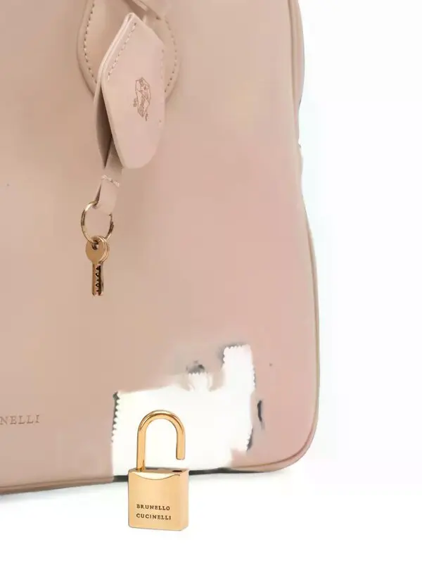 Brunello Cucinelli Logo-print Leather Tote Bag