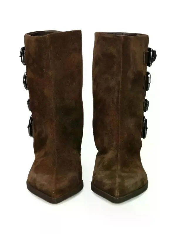 Elena Iachi Buckle-detail Pointed-toe Boots