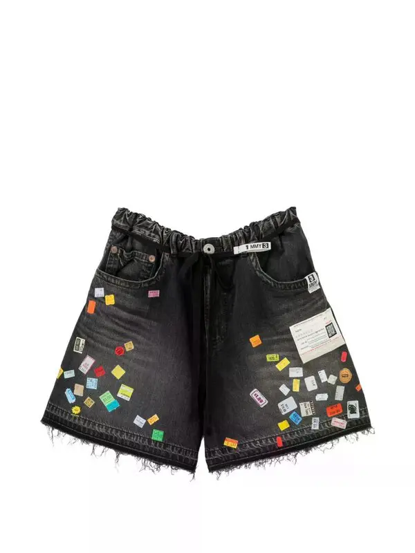 Mihara Yasuhiro Patch-detail Frayed-hem Shorts