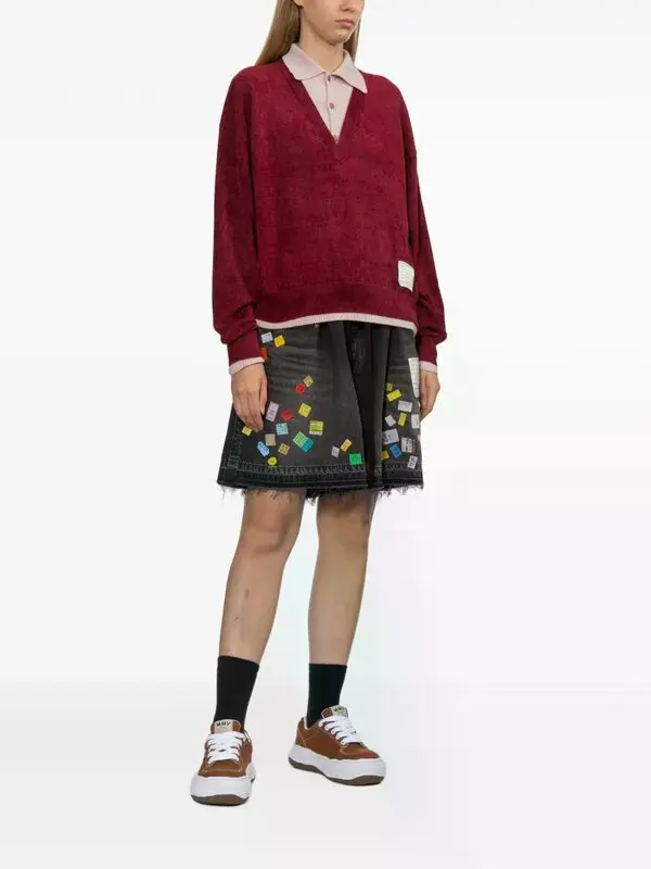 Mihara Yasuhiro Patch-detail Frayed-hem Shorts