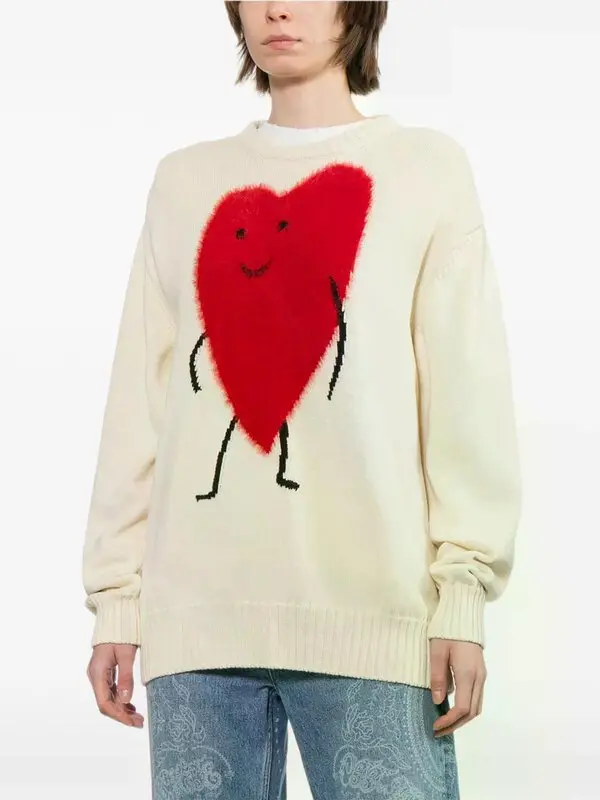 Joshua Sanders Heart-patch Intarsia-knit Sweater