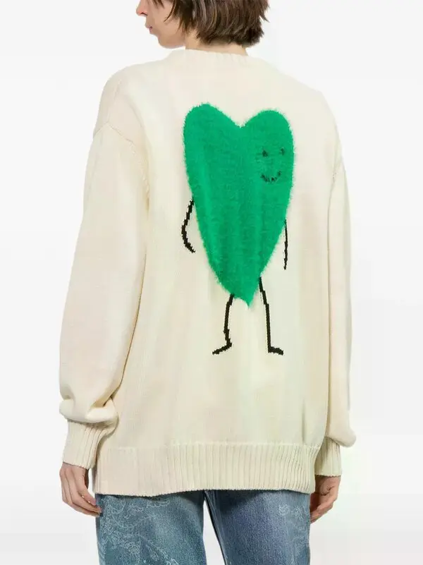 Joshua Sanders Heart-patch Intarsia-knit Sweater