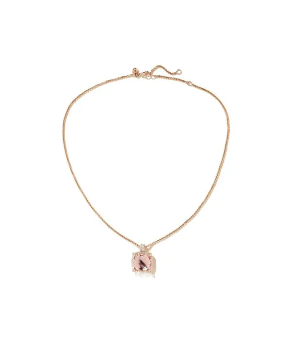 David Yurman Châtelaine 18-karat Rose Gold, Morganite And Diamond Necklace