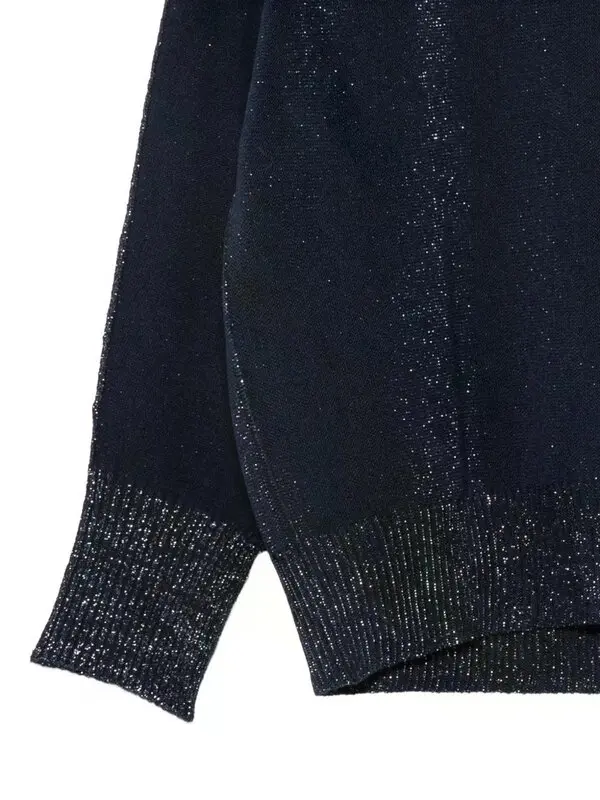 D.exterior Metallic-thread Tie-fastening Sweater