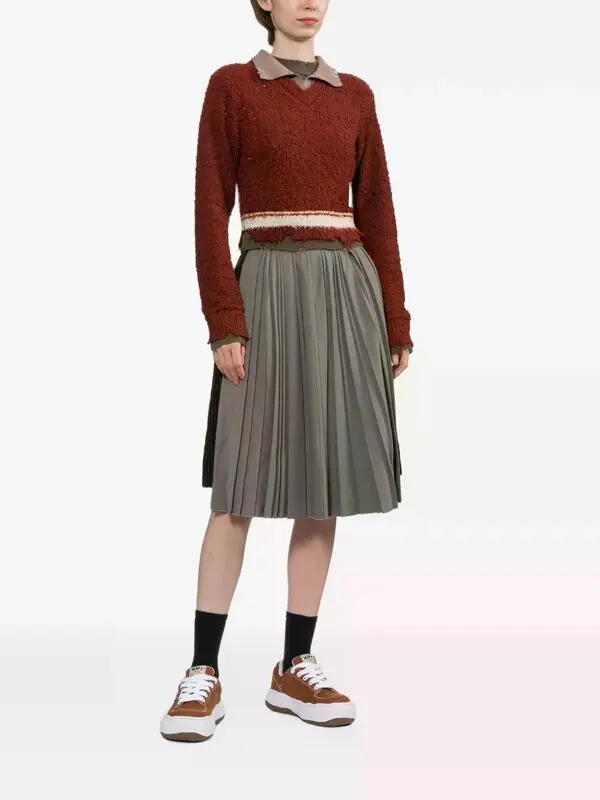 Mihara Yasuhiro Patchwork Pleated Skirt