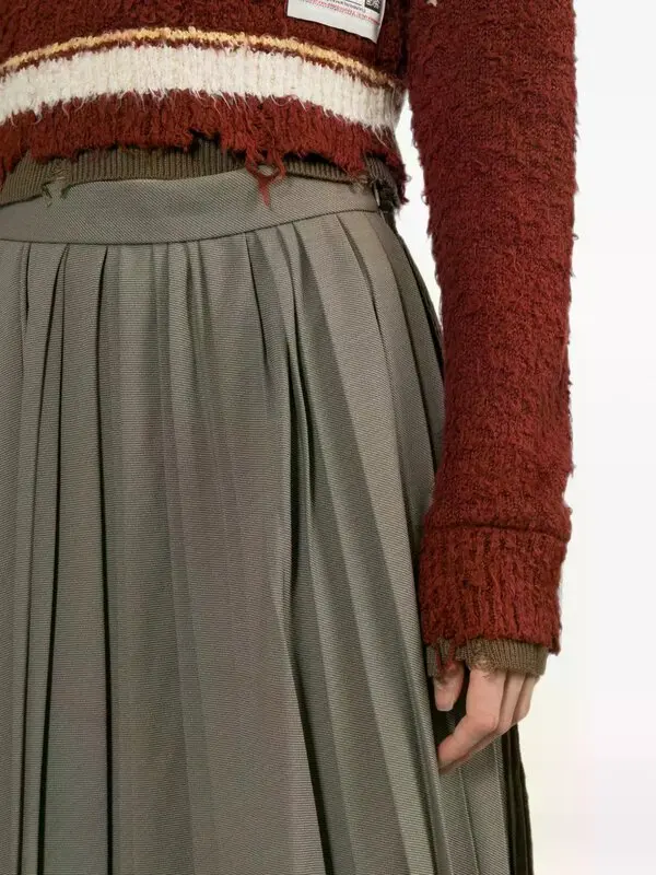 Mihara Yasuhiro Patchwork Pleated Skirt