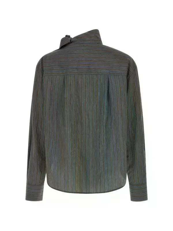 TELA Striped Tie-neck Blouse
