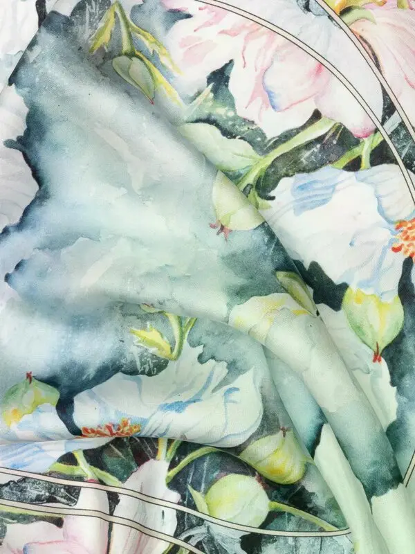 ELIZABETTA Odetta Floral-print Silk Scarf - Blue